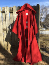 Red Occult Robe with Oversized Sleeves and Giant Hood, red witch robe ...