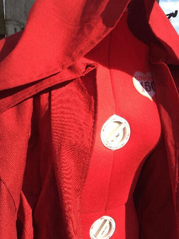 Red Occult Robe with Oversized Sleeves and Giant Hood, red witch robe ...