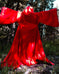 Red Occult Robe with Oversized Sleeves and Giant Hood, red witch robe ...